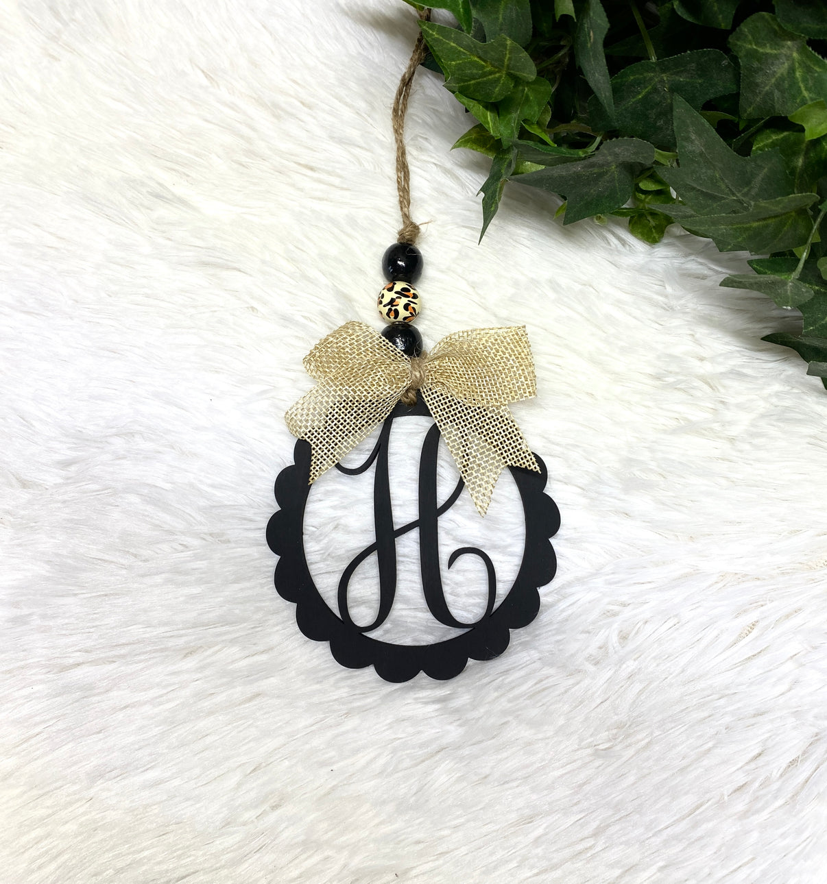 Monogram Rearview Mirror Car Charm – Willow Branch Place